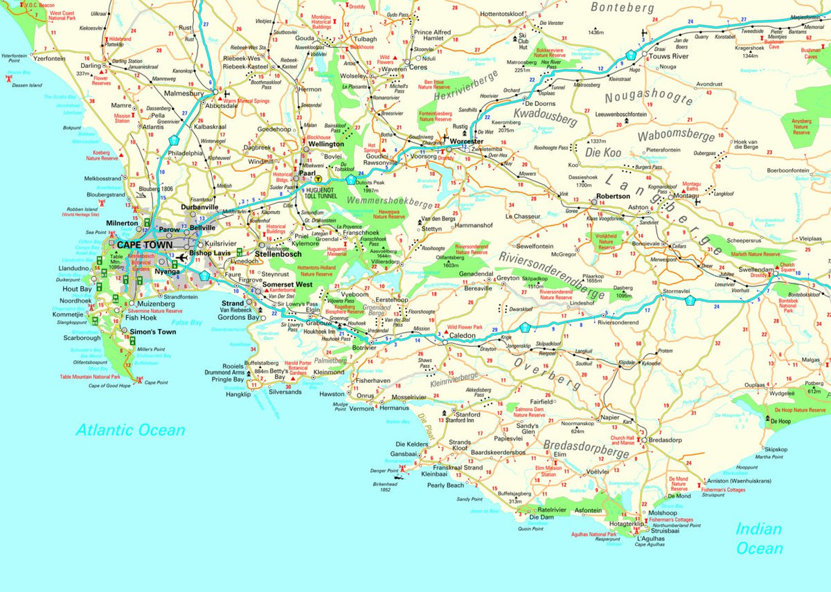 South-Western Cape Map by MapStudio | Avenza Maps