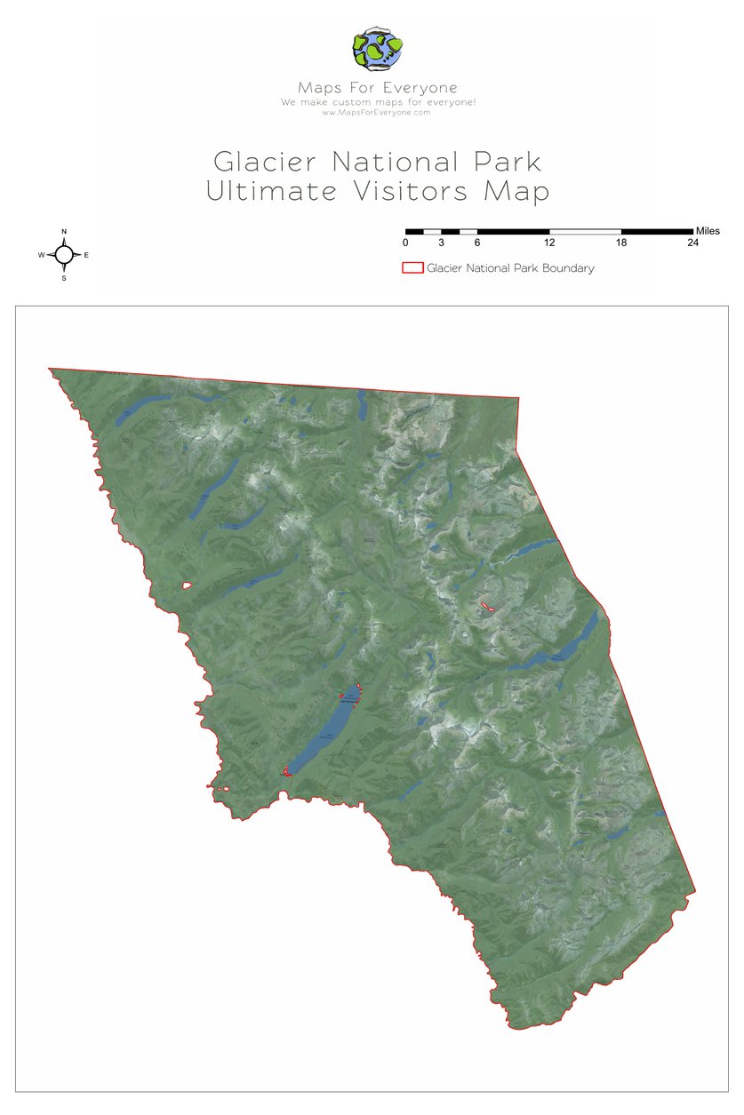 Glacier National Park Ultimate Visitors Map by Maps For Everyone ...