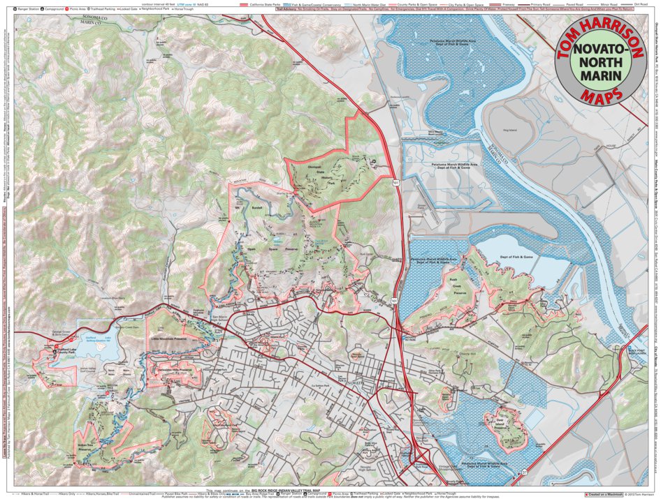 Novato-North Marin Map by Tom Harrison Maps | Avenza Maps