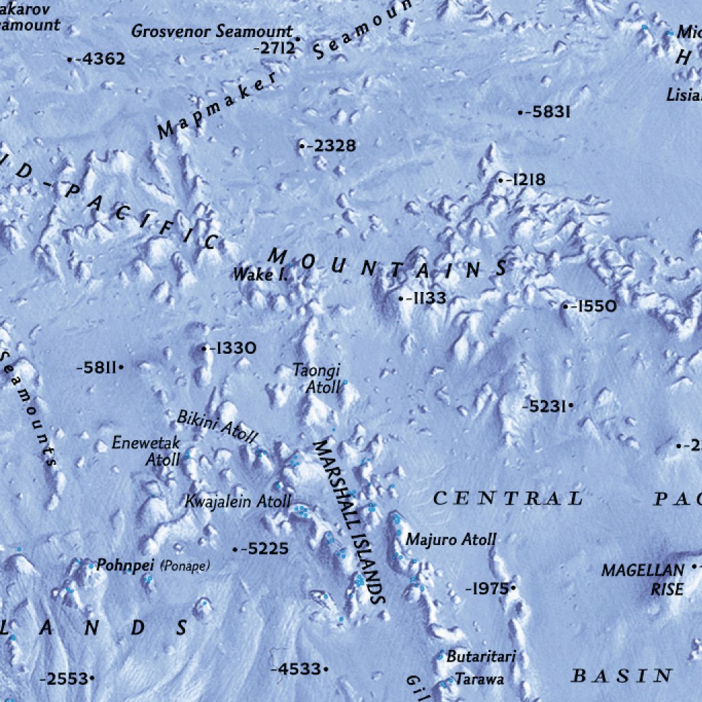 Pacific Ocean Floor Map by National Geographic | Avenza Maps