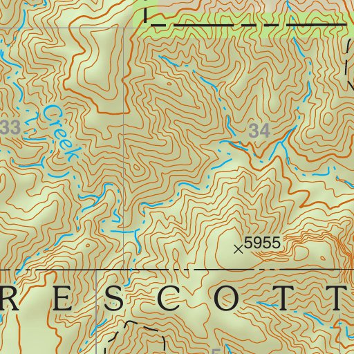 Prescott National Forest Quadrangle: SYCRAMORE BASIN Map by US Forest ...