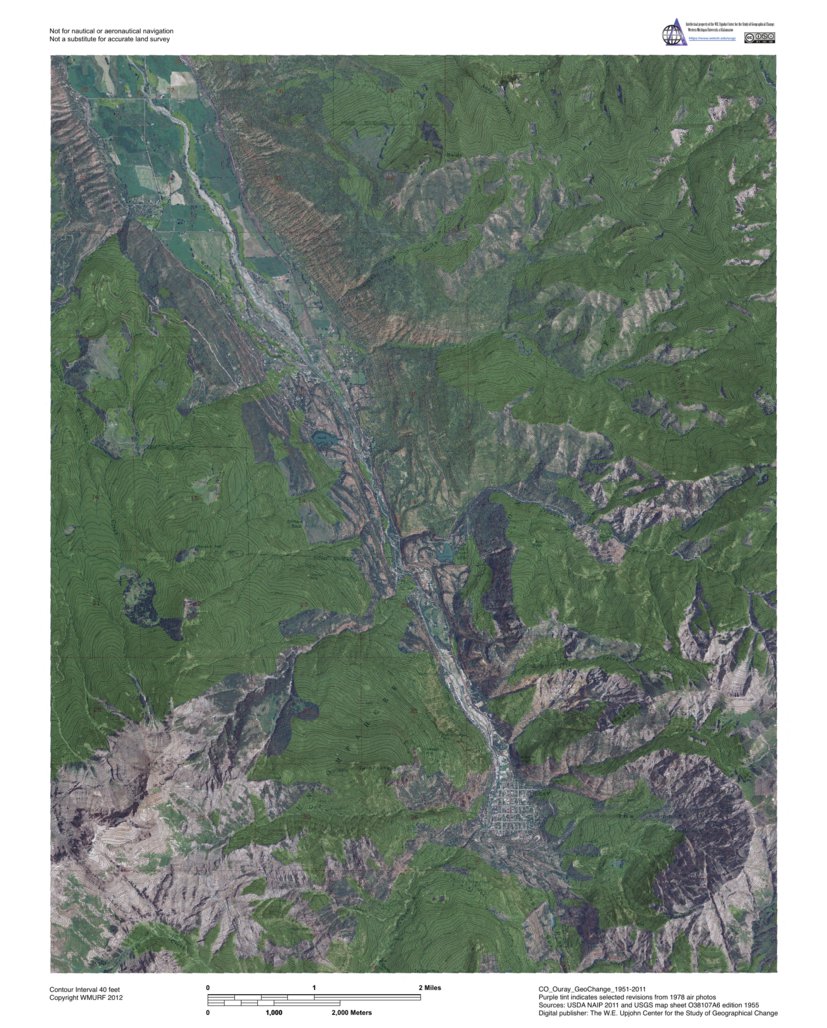 CO-Ouray: GeoChange 1951-2011 Map by Western Michigan University ...