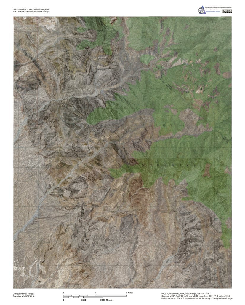 NV-CA-Grapevine Peak: GeoChange 1982-2012-10 Map by Western Michigan ...