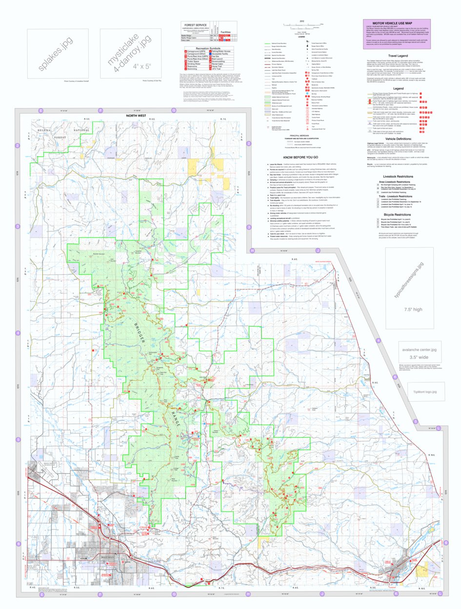 Gallatin NF Visitor Map North West 2013 by US Forest Service R1 ...