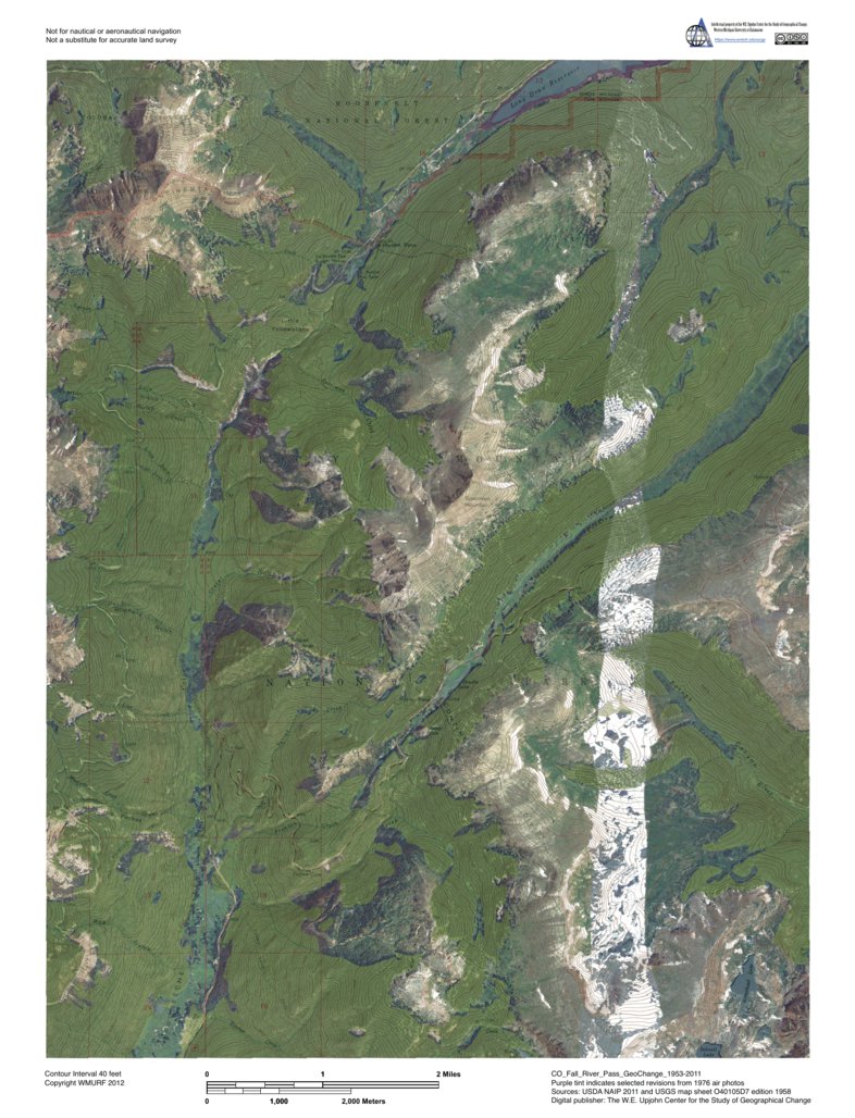 CO-Fall River Pass: GeoChange 1953-2011 Map by Western Michigan ...