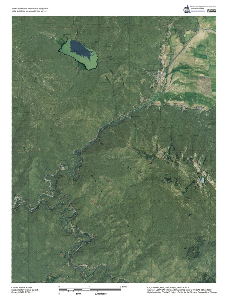 CA-Crescent Mills: GeoChange 1972-73-2012 Map by Western Michigan ...
