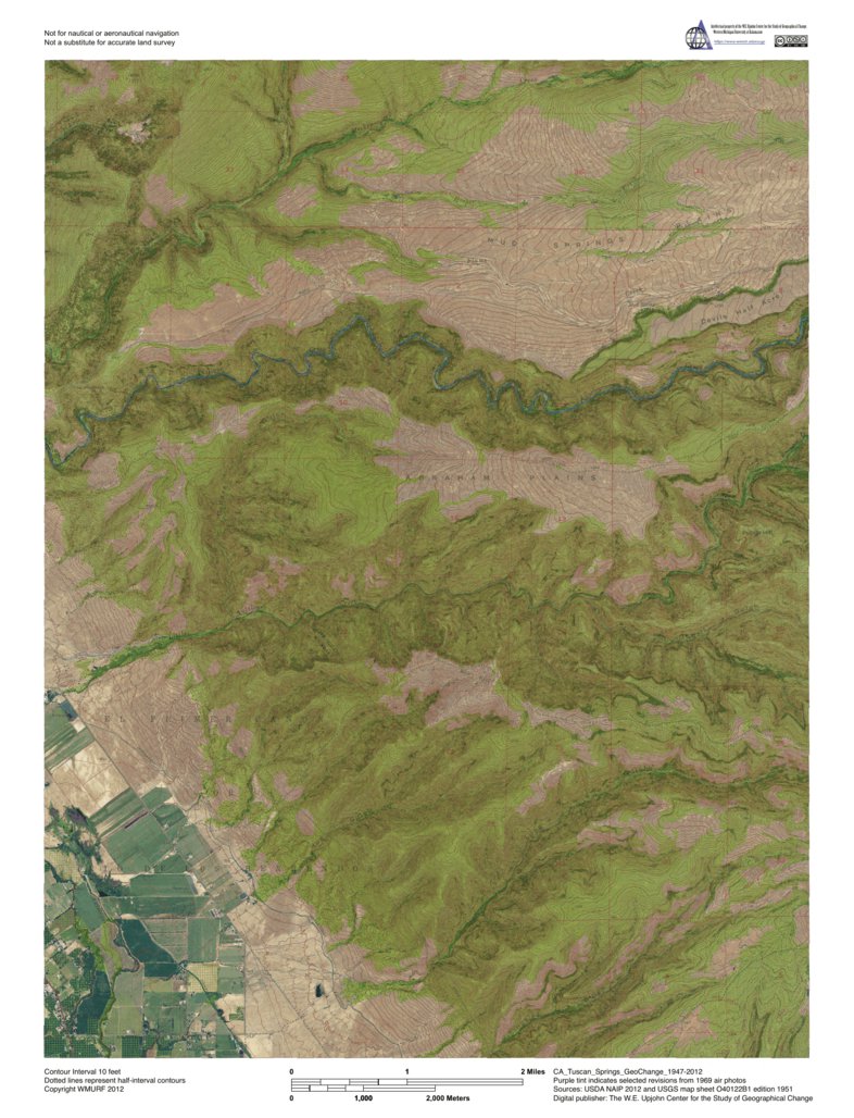 CA-Tuscan Springs: GeoChange 1947-201 Map by Western Michigan ...