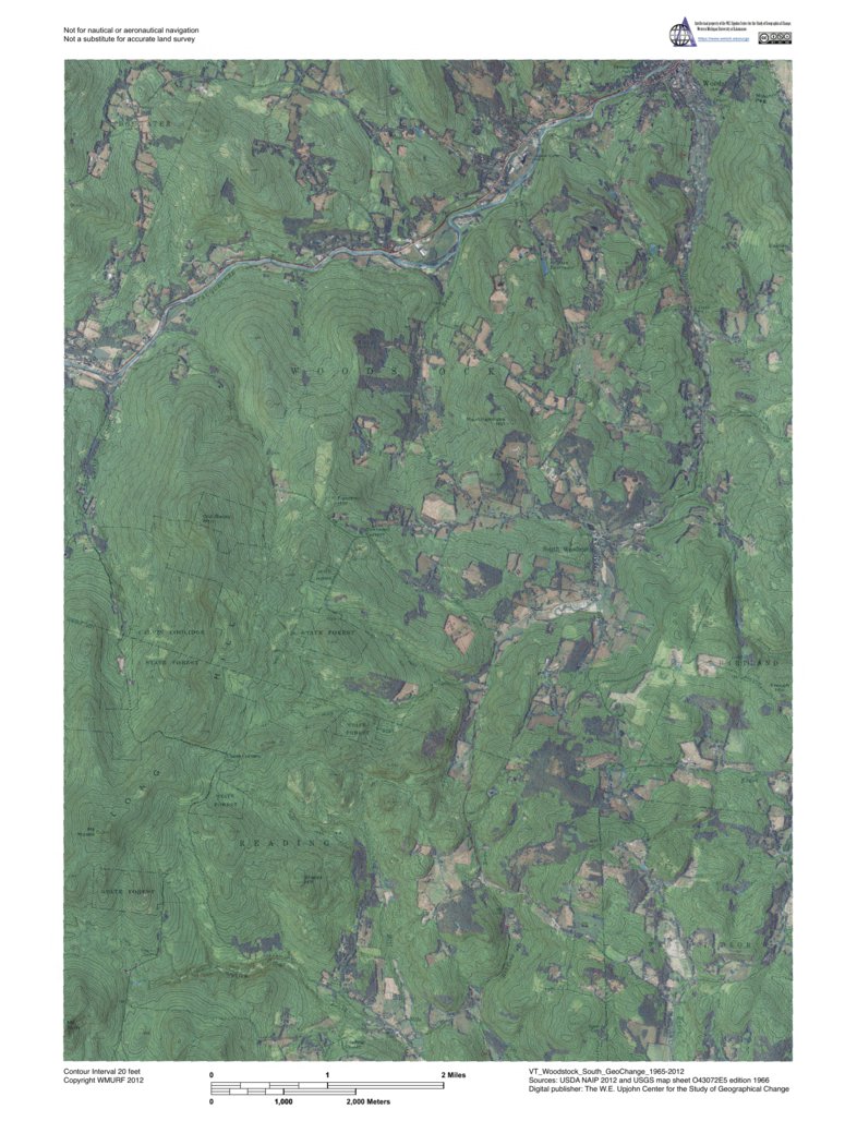 VT-Woodstock South: GeoChange 1965-2012 Map by Western Michigan ...