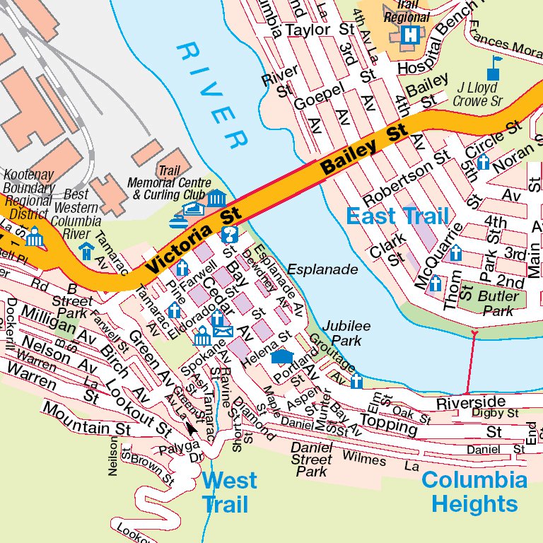 Trail, BC Map by Mapmobility Corp. | Avenza Maps