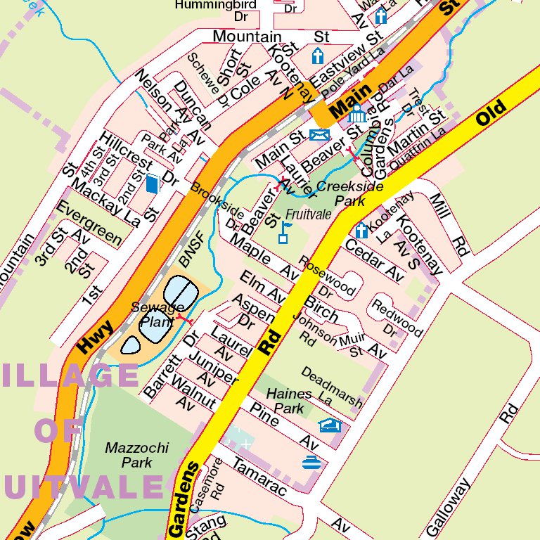 Fruitvale and Montrose, BC Map by Mapmobility Corp. | Avenza Maps