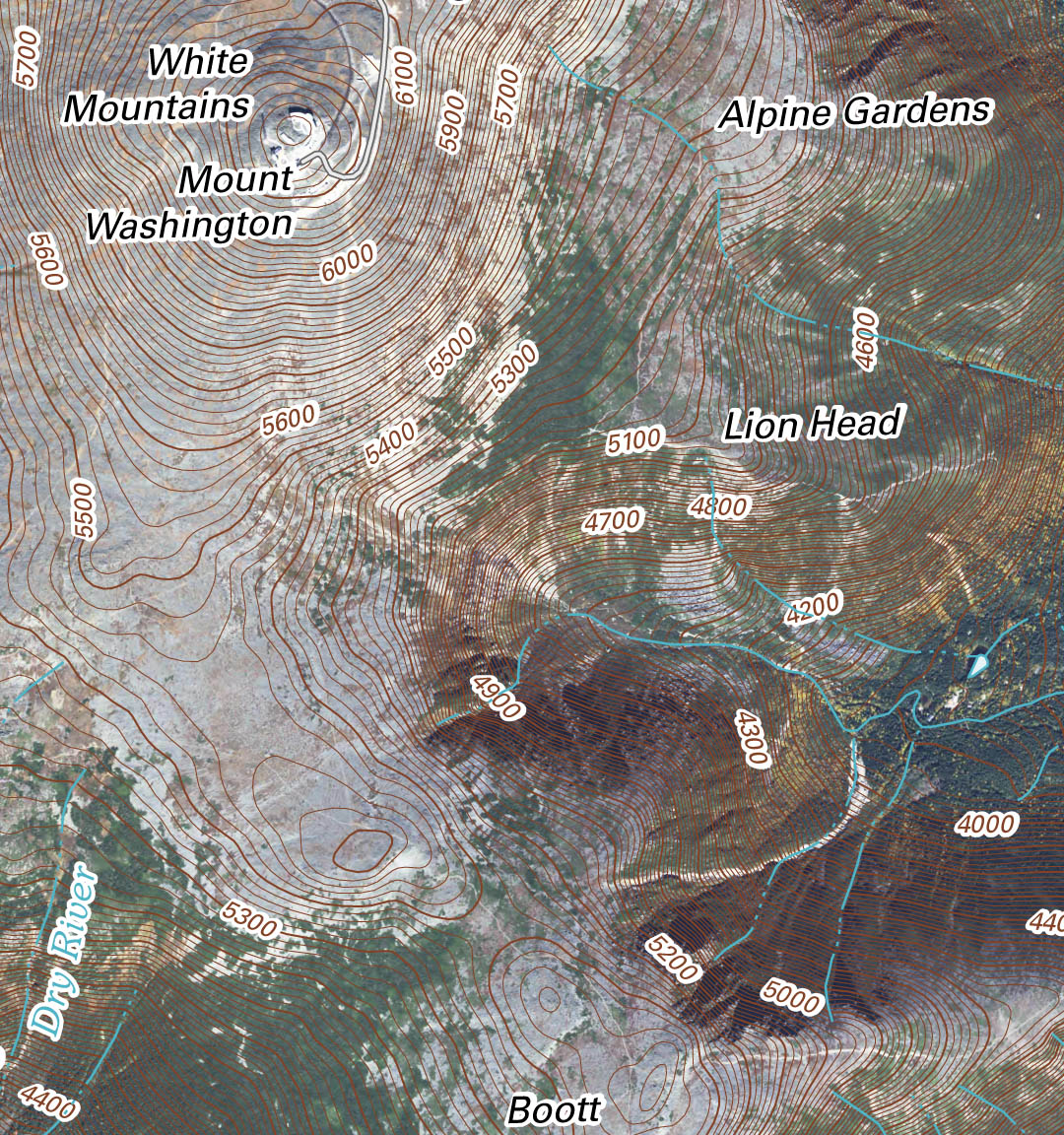New Hampshire - Mount Washington - White Mountain National Forest Map ...