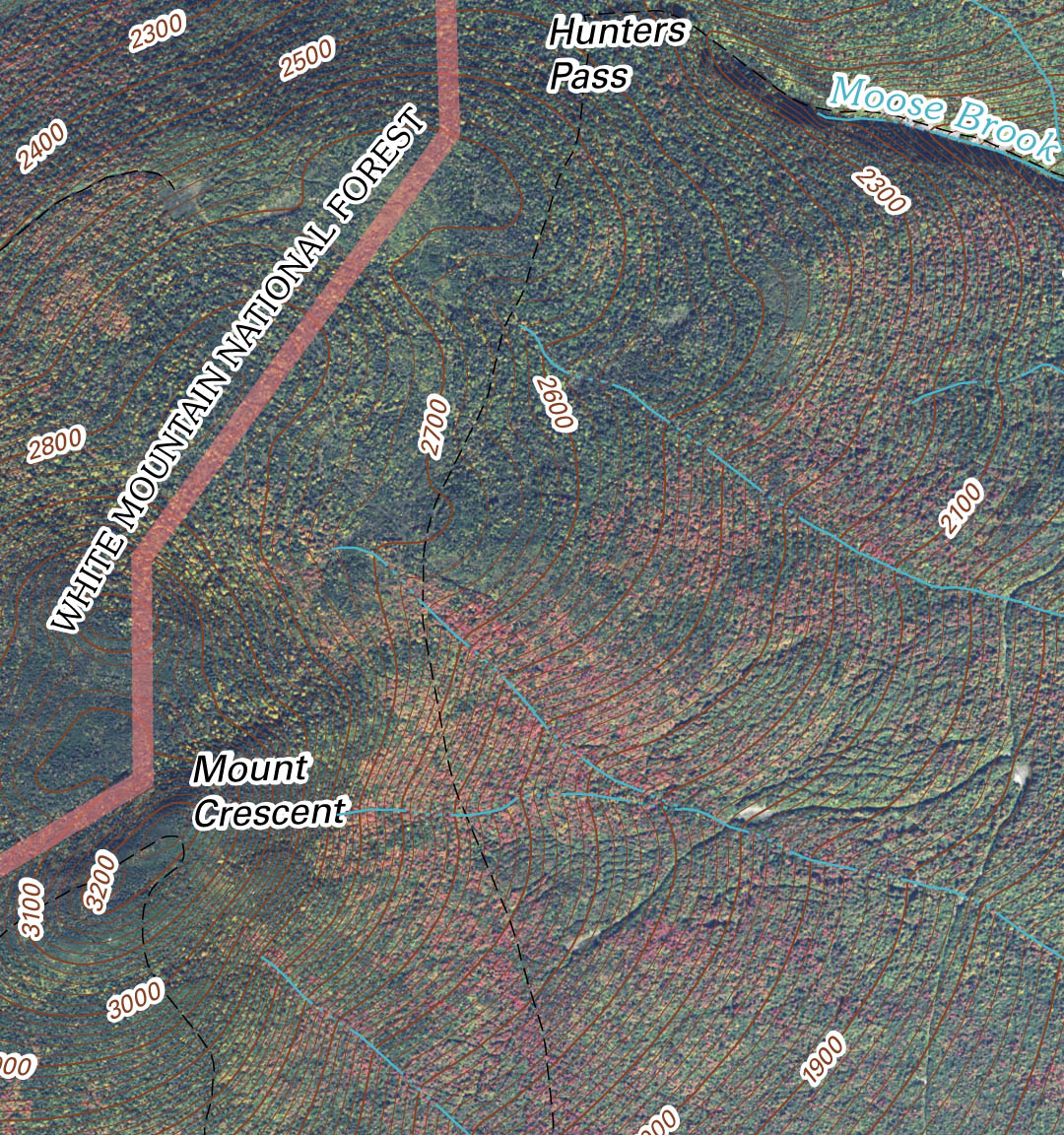 New Hampshire - Mount Crescent - White Mountain National Forest Map by ...