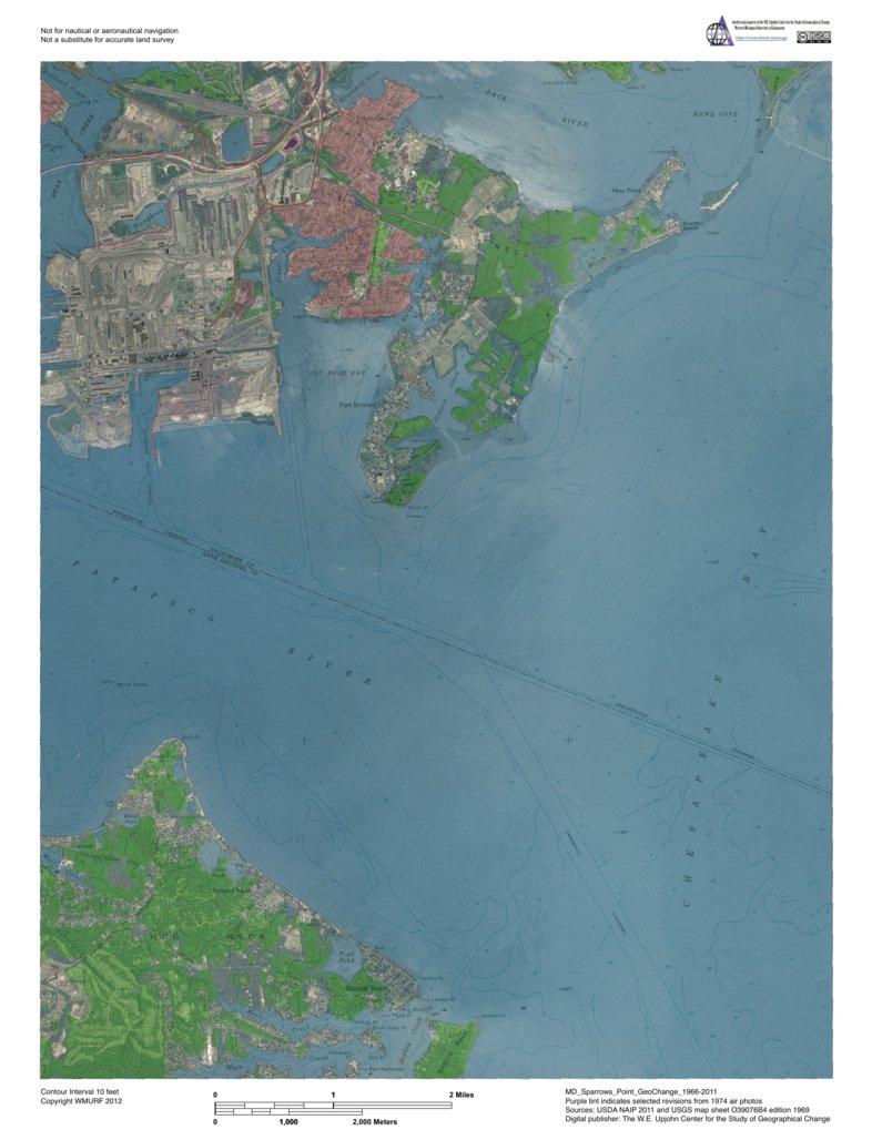 MD-Sparrows Point: GeoChange 1966-2011 Map by Western Michigan ...