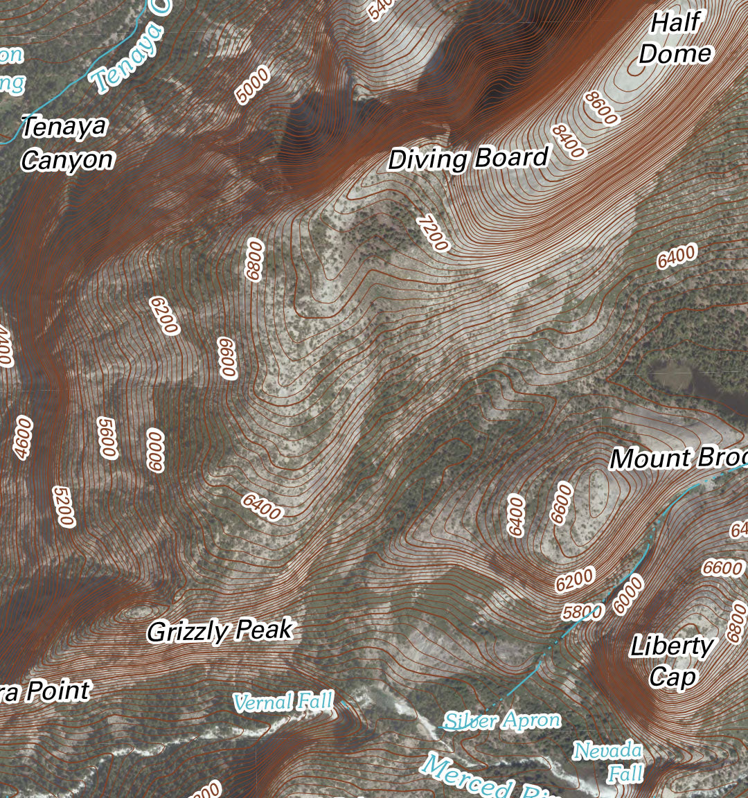 California - Half Dome - Yosemite Valley Map by ad nauseam | Avenza Maps