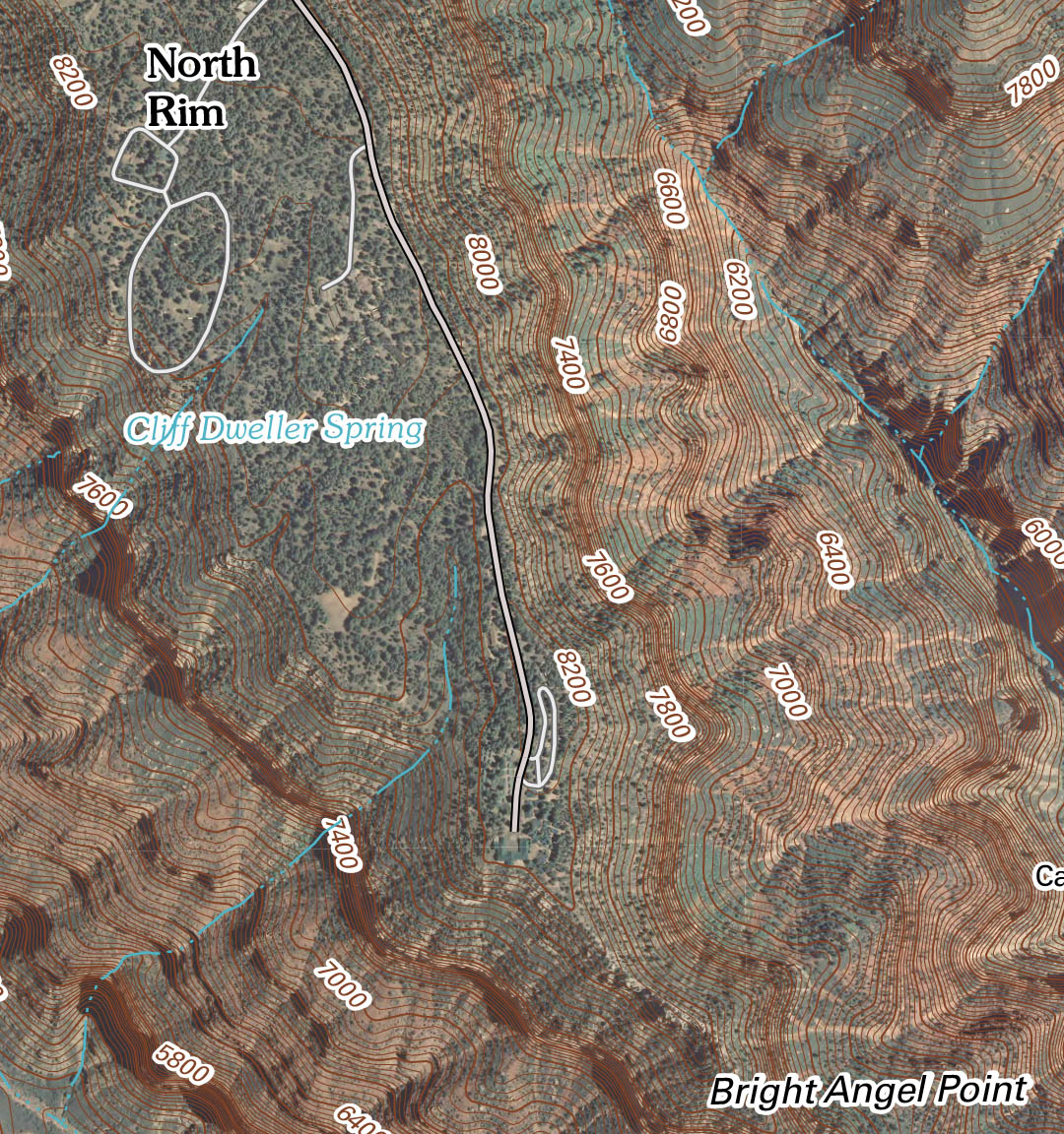 Arizona - Bright Angel Point - Grand Canyon Map by ad nauseam | Avenza Maps