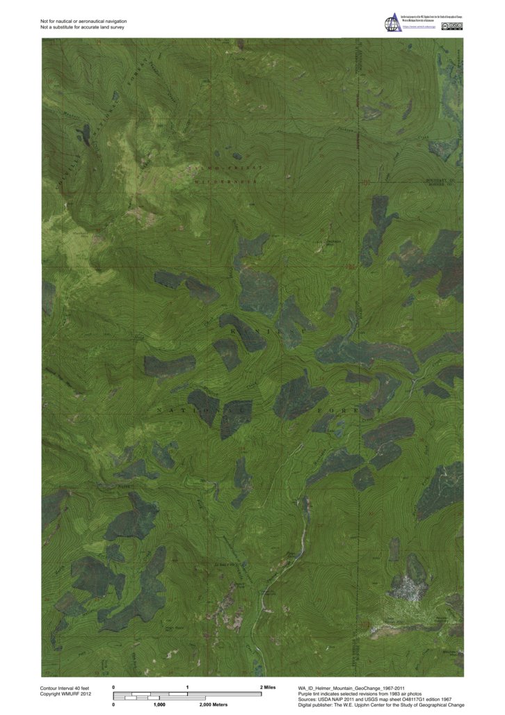 WA-ID-Helmer Mountain: GeoChange 1967-2011 Map by Western Michigan ...