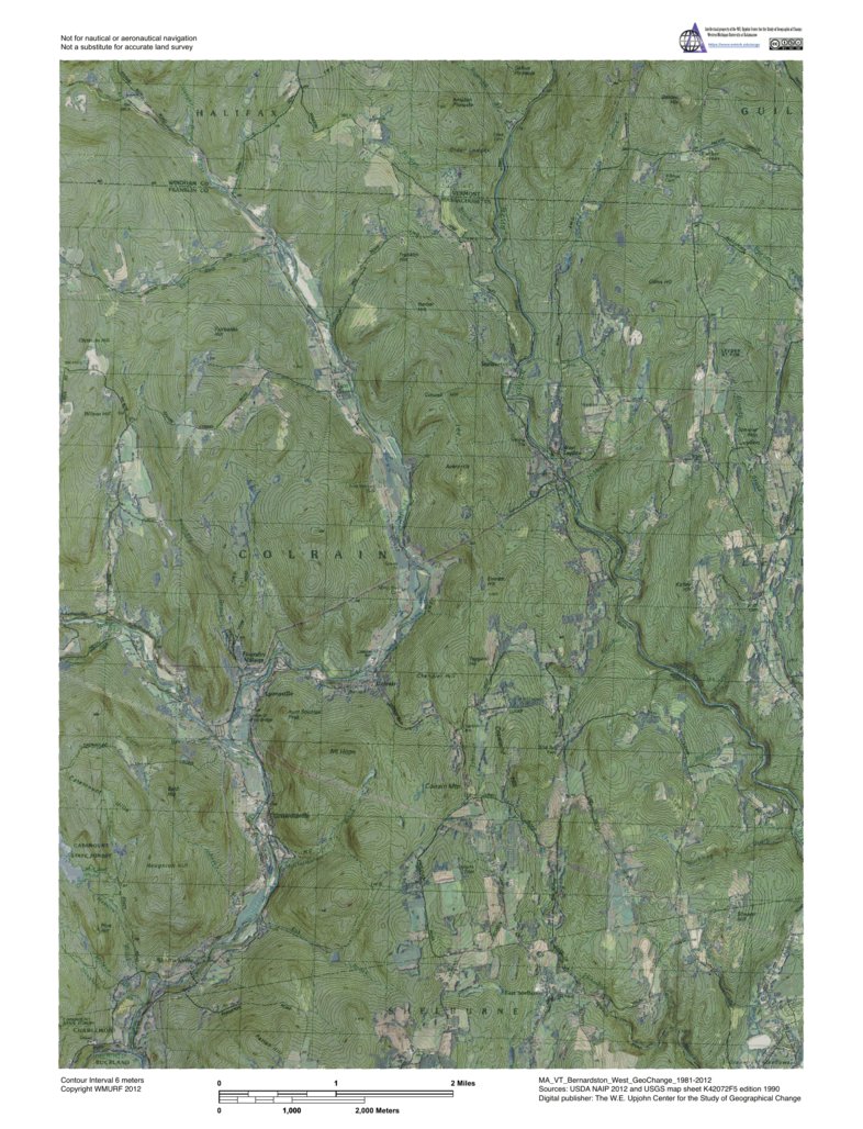 MA-VT-Bernardston West: GeoChange 1981-2012 Map by Western Michigan ...