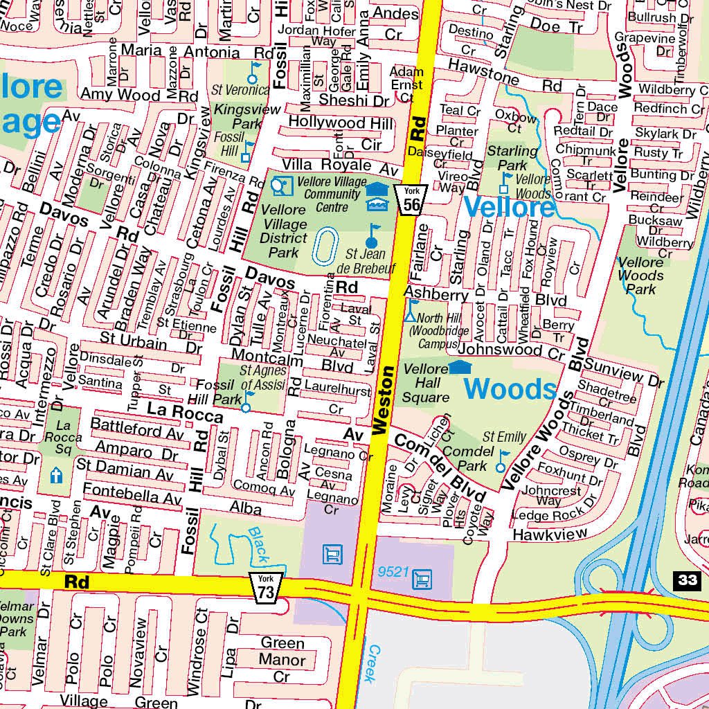 Vaughan, Richmond Hill and Markham, ON Map by Mapmobility Corp ...