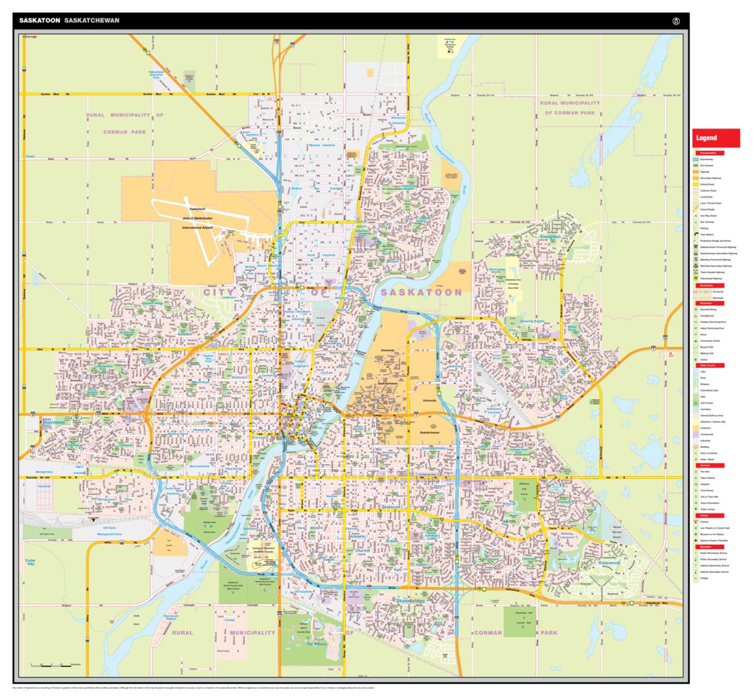 Saskatoon, SK Map by Mapmobility Corp. | Avenza Maps