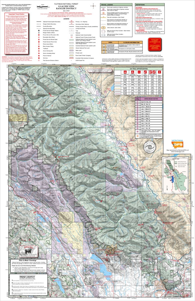Flathead National Forest Glacier View Ranger District Map by MontanaGPS ...