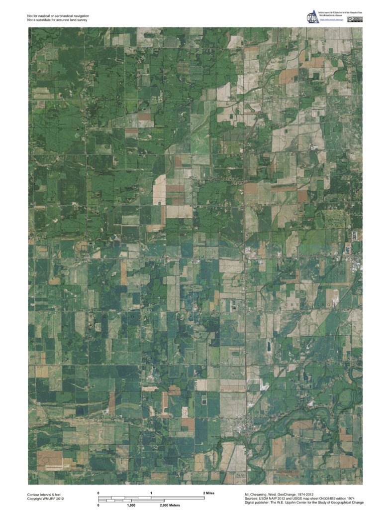 MI-Chesaning West: GeoChange 1974-2012 Map by Western Michigan ...