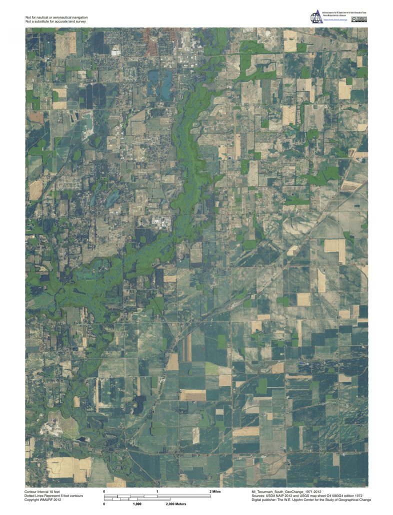 MI-Tecumseh South: GeoChange 1971-2012 Map by Western Michigan ...