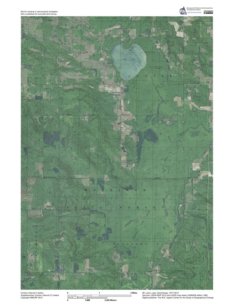 MI-Larks Lake: GeoChange 1977-2012 Map by Western Michigan University ...