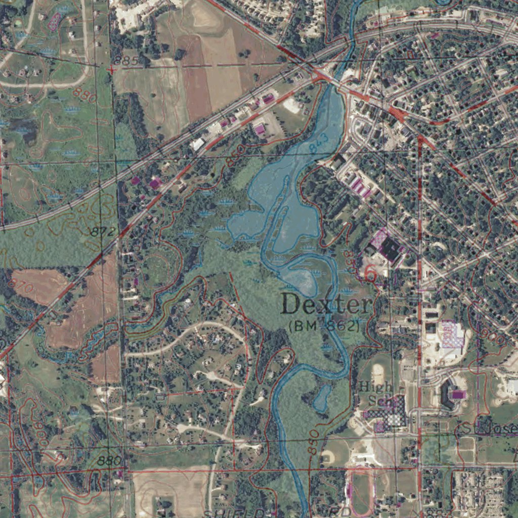 MI-Dexter: GeoChange 1982-2010 Map by Western Michigan University ...