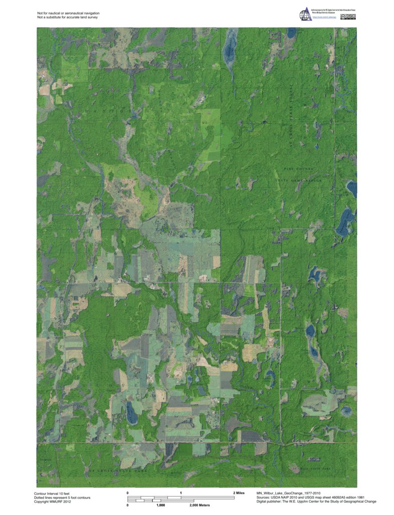 MN-Wilbur Lake: GeoChange 1977-2010 Map by Western Michigan University ...