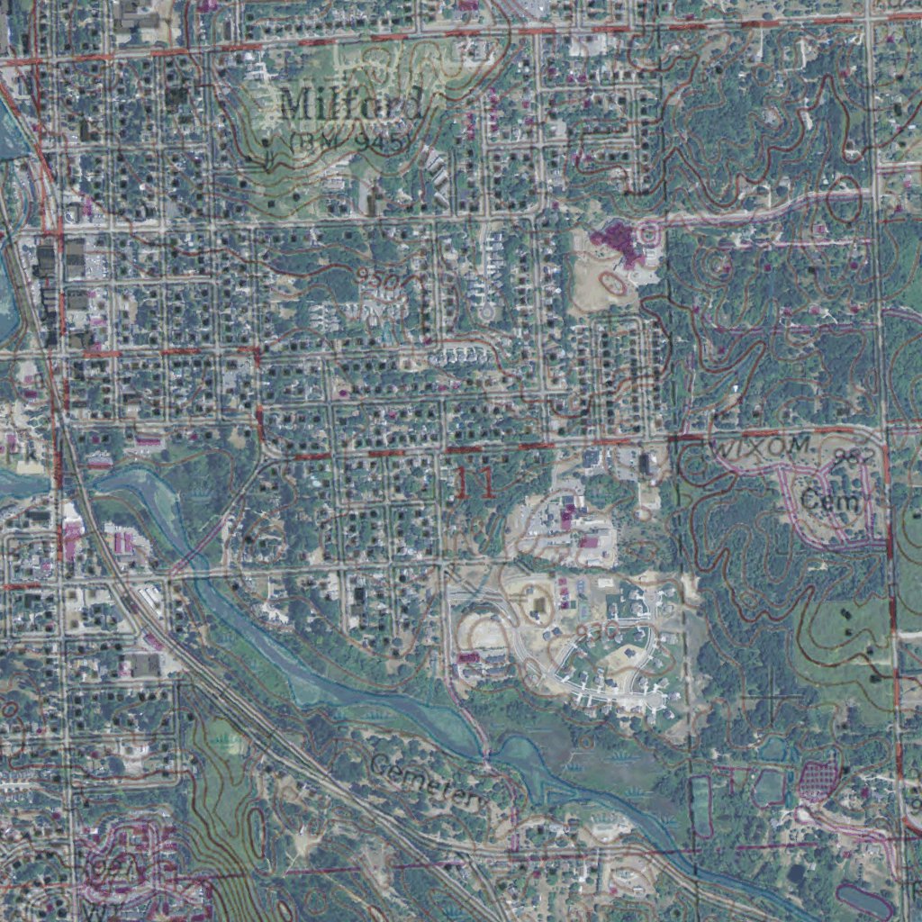 MI-Milford: GeoChange 1952-2012 Map by Western Michigan University ...