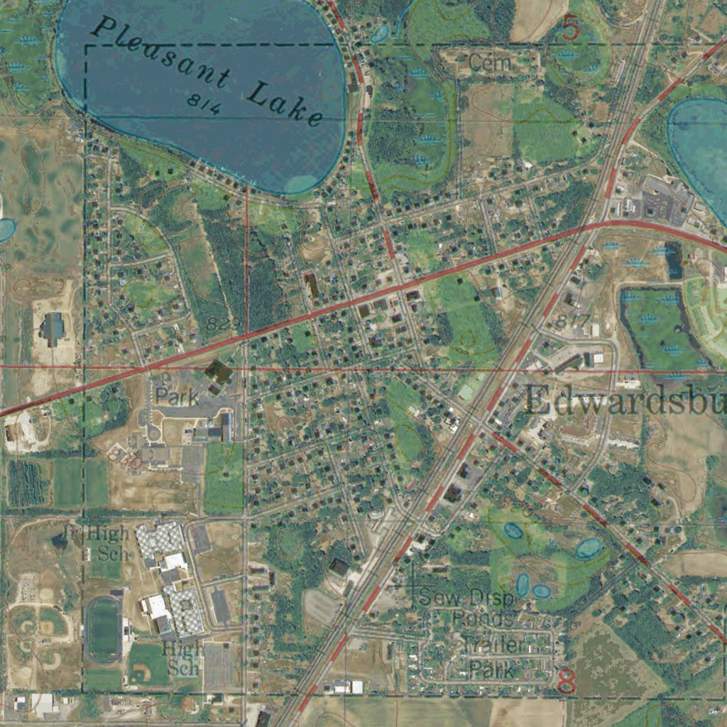 MI-IN-Edwardsburg: GeoChange 1975-2012 Map by Western Michigan ...