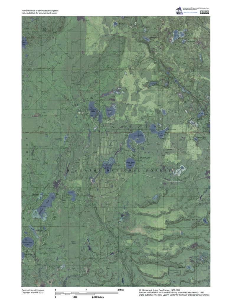 MI-Gooseneck Lake: GeoChange 1978-2012 Map by Western Michigan ...