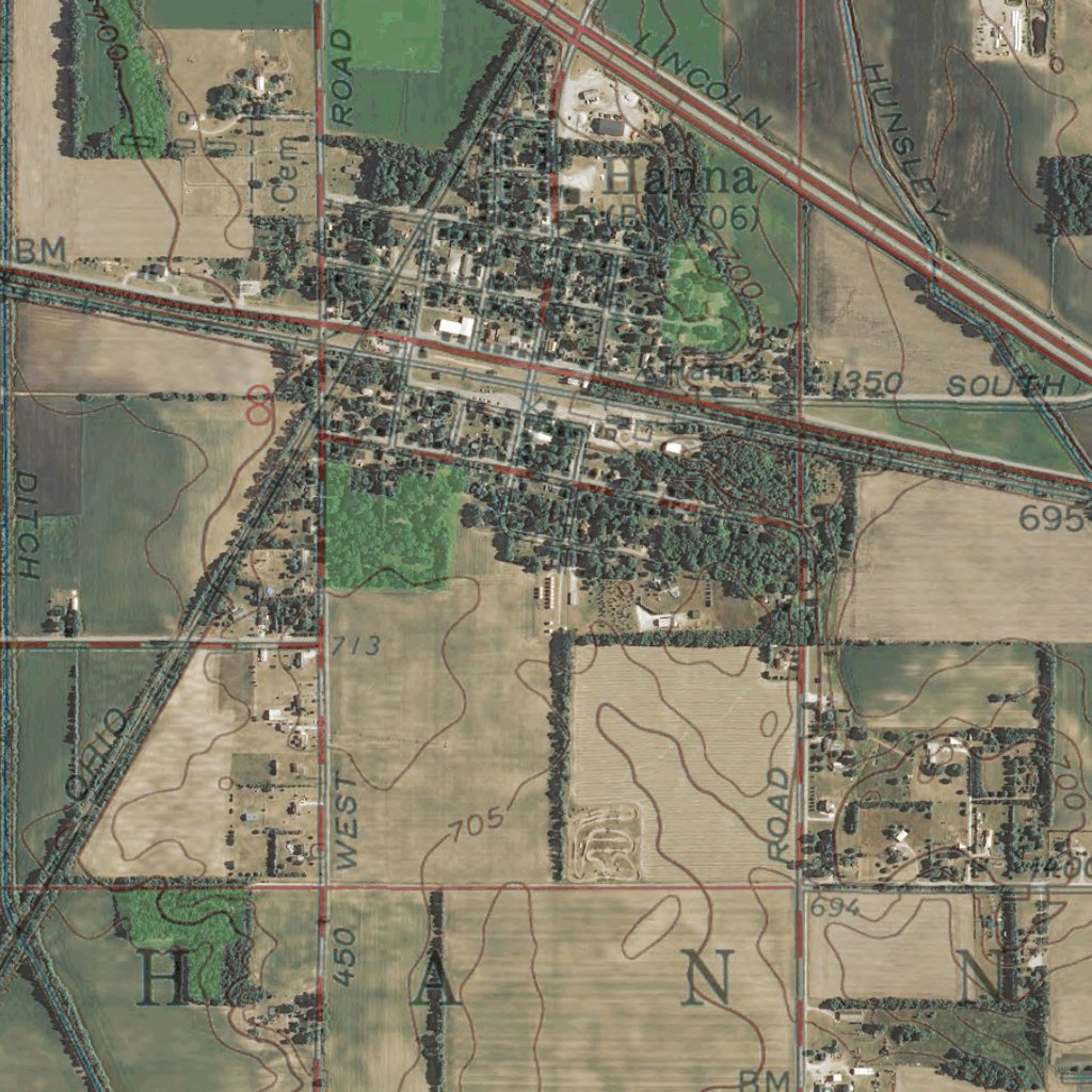 IN-Hanna: GeoChange 1952-2012 Map by Western Michigan University ...