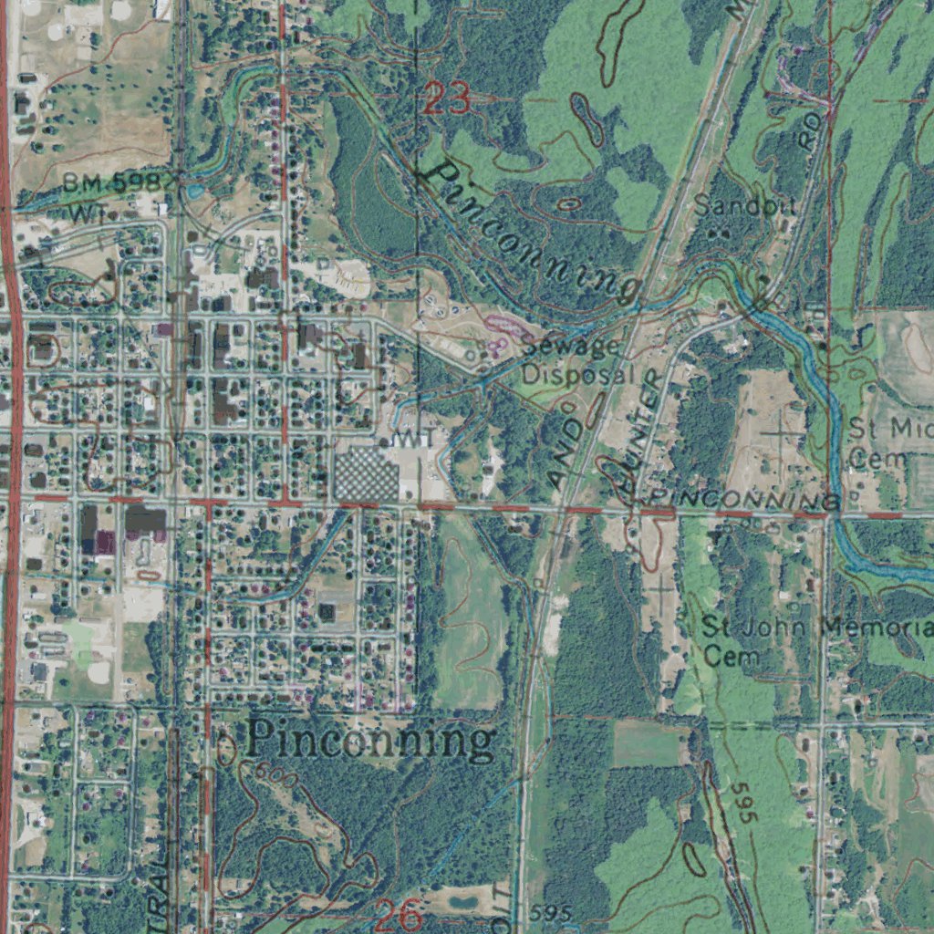 MI-Pinconning: GeoChange 1966-2012 Map by Western Michigan University ...
