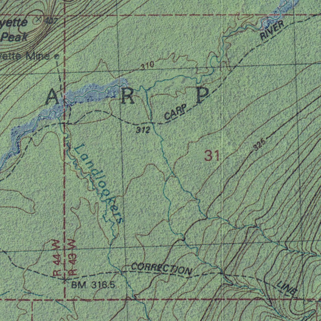 MI-Carp River East: GeoChange 1975-2012 Map by Western Michigan ...