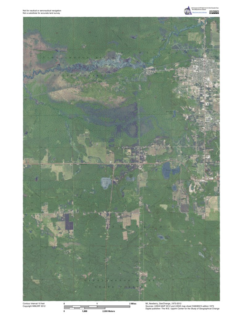 MI-Newberry: GeoChange 1973-2012 Map by Western Michigan University ...