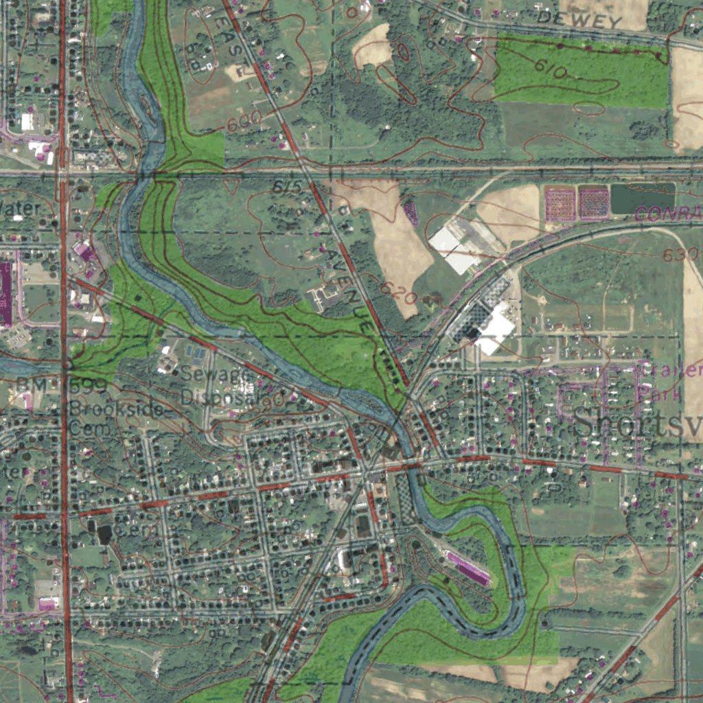 NY-Clifton Springs: GeoChange 1942-2011 Map by Western Michigan ...