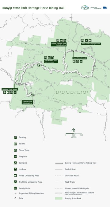 Bunyip State Park | Heritage Horse Riding Trail Visitor Guide Map by ...