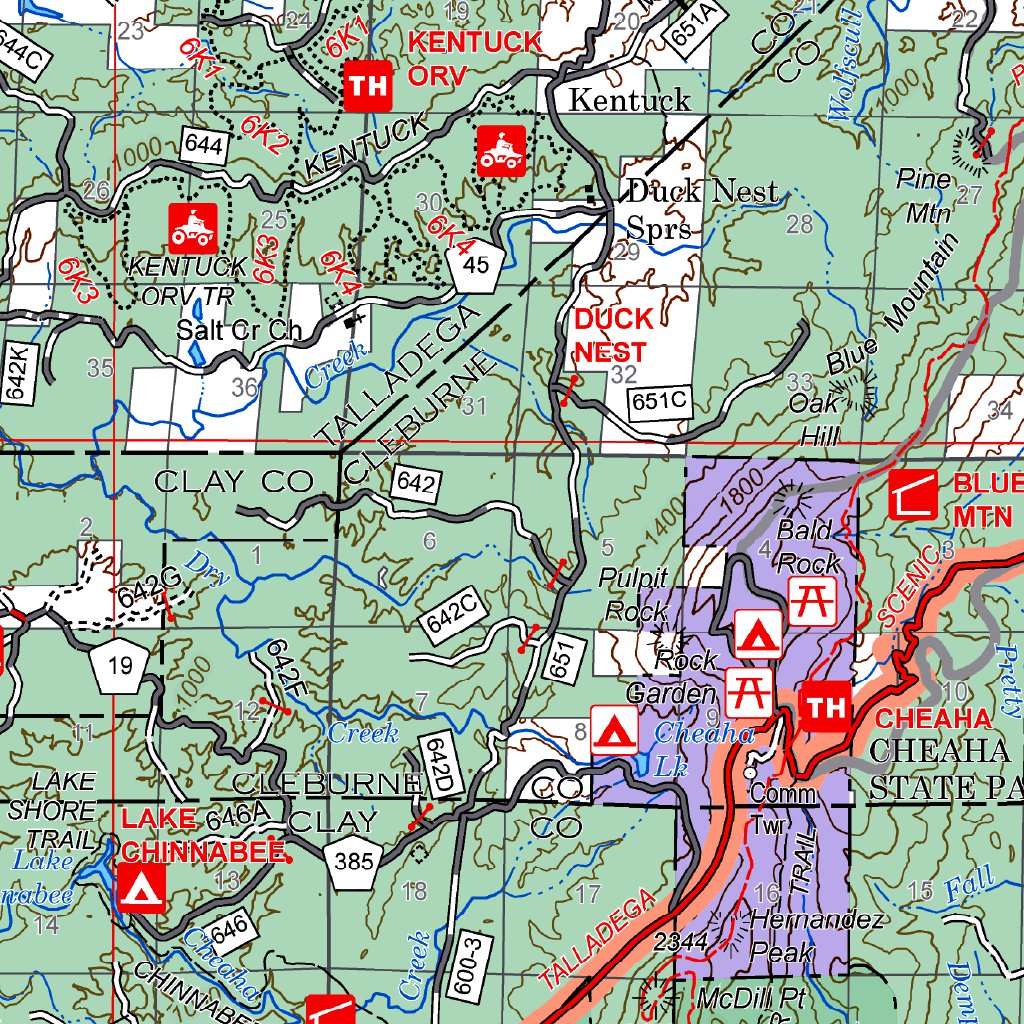 Talladega Ranger District, Talladega National Forest Map by US Forest ...