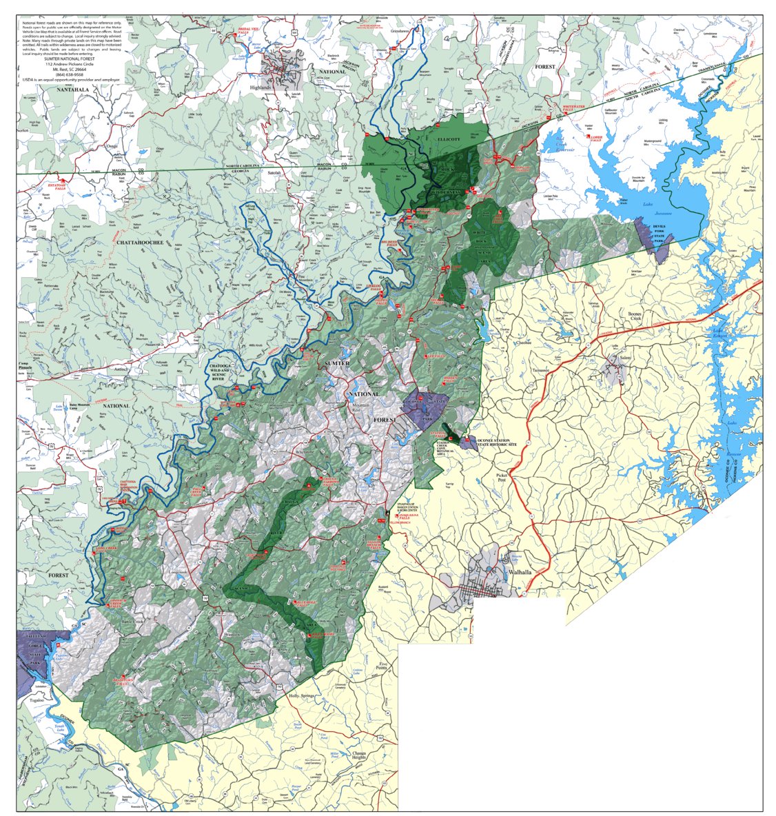 Andrew Pickens Ranger District, Sumter National Forest Visitor Map by ...