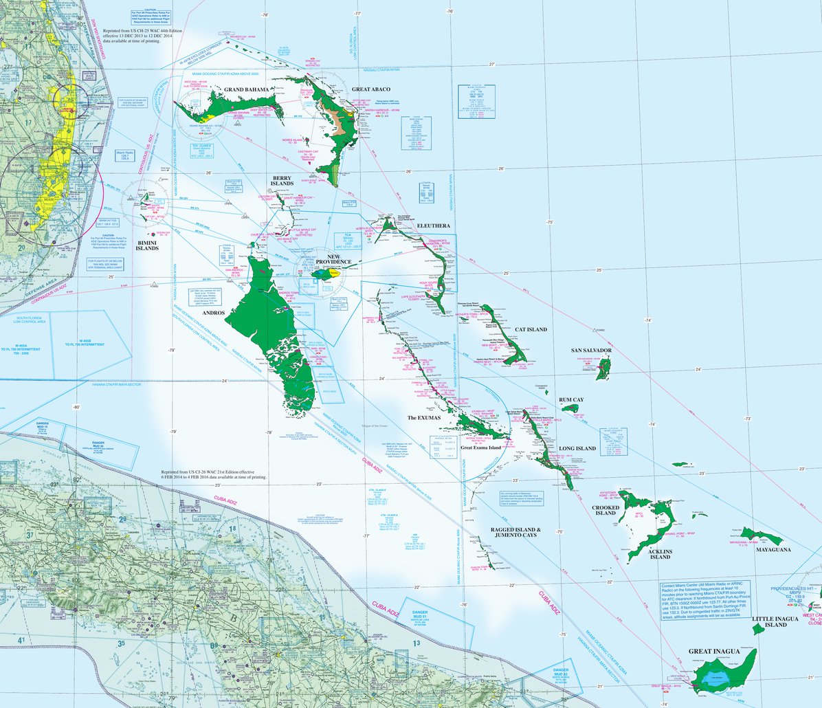Bahamas 2014 Travel & Aeronautical Chart Map by Pilot Publishing, Inc ...