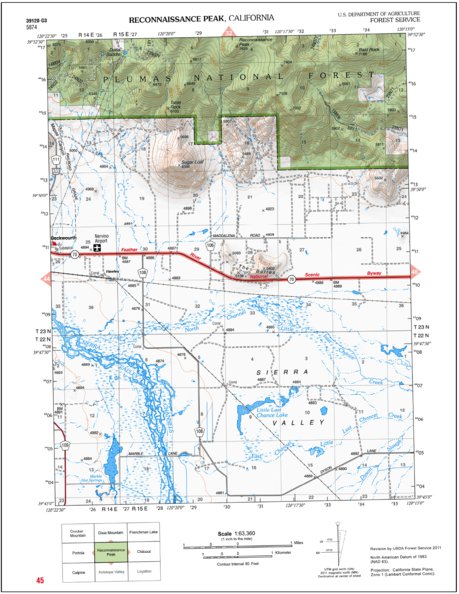 Reconnaissance Peak (2012) Map by US Forest Service R5 | Avenza Maps