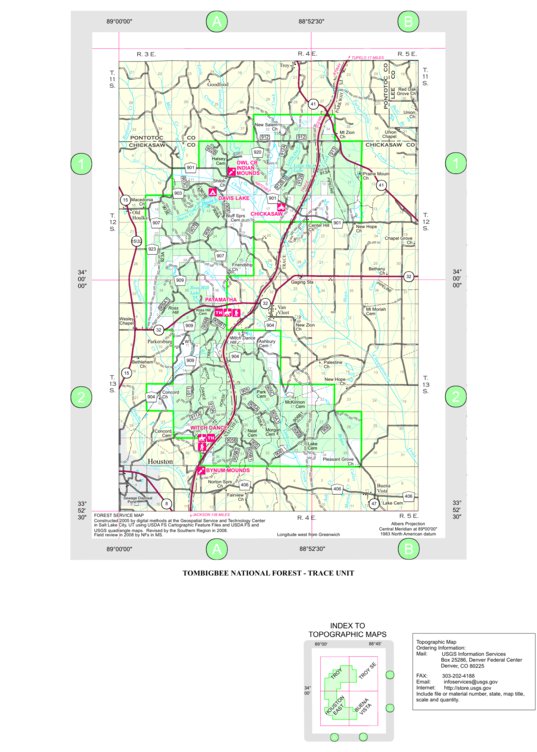 Tombigbee National Forest Trace Unit Map by US Forest Service R8 ...