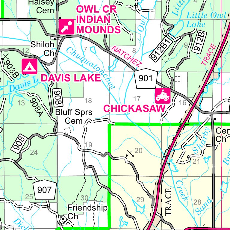 Tombigbee National Forest Trace Unit Map by US Forest Service R8 ...