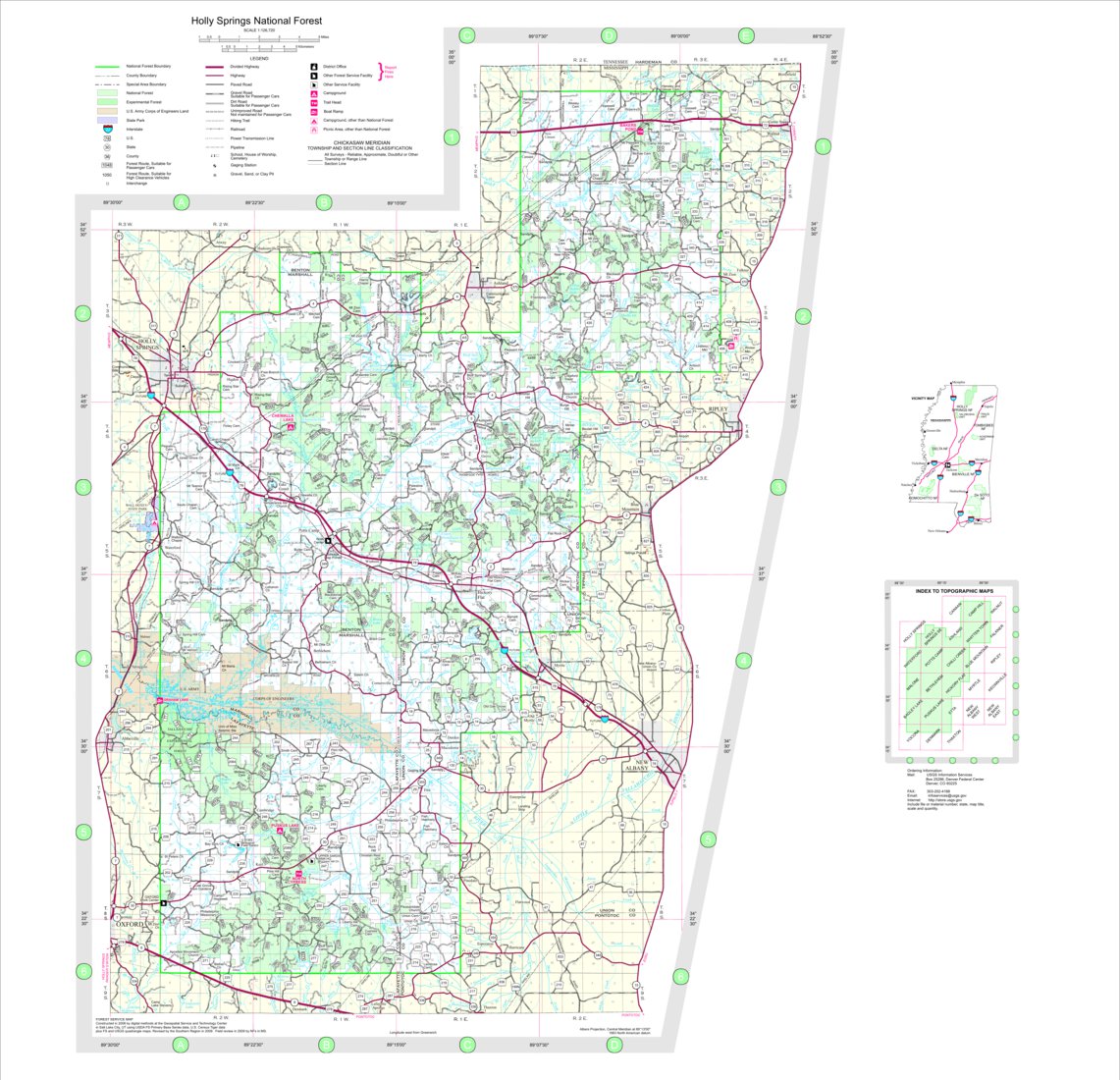 Holly Springs National Forest Visitor Map by US Forest Service R8 ...