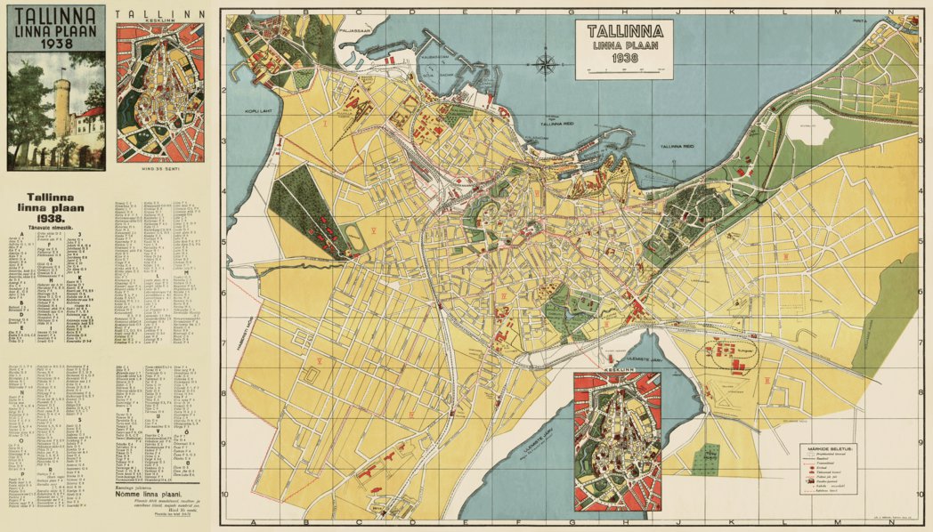 Tallinna linna plaan, 1938. Tallinn City Map of 1938 by Waldin | Avenza ...