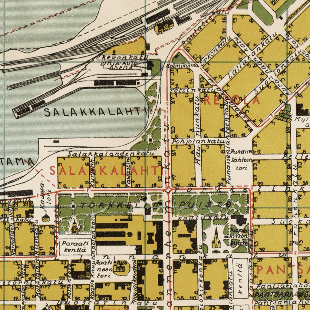 Viipurin kaupungin kartta, 1935. Viipuri (Vyborg) City Map, 1935 by ...