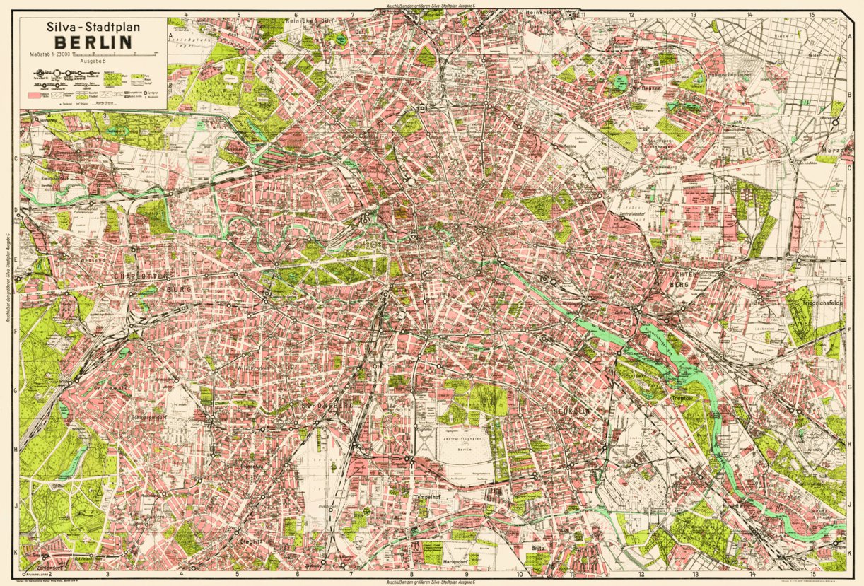 Berlin City Map, 1938 by Waldin | Avenza Maps