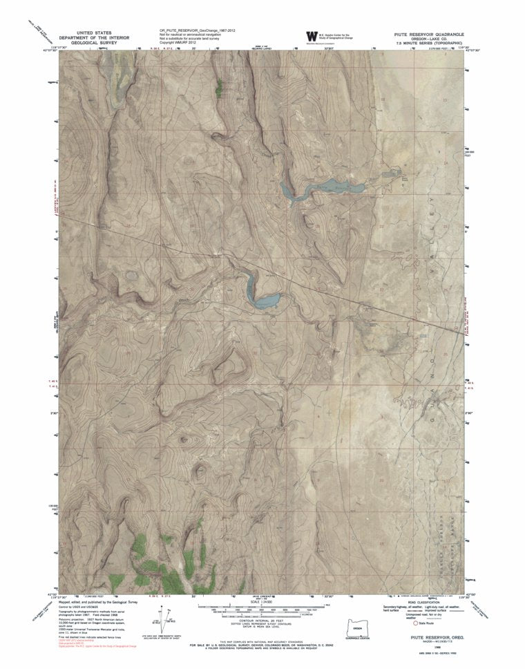 OR-PIUTE RESERVOIR: GeoChange 1967-2012 Map by Western Michigan ...