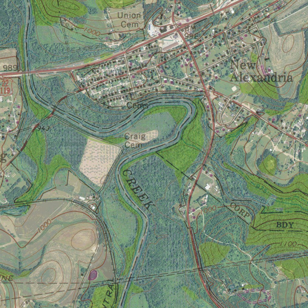 PA-SALTSBURG: GeoChange 1962-2013 Map by Western Michigan University ...